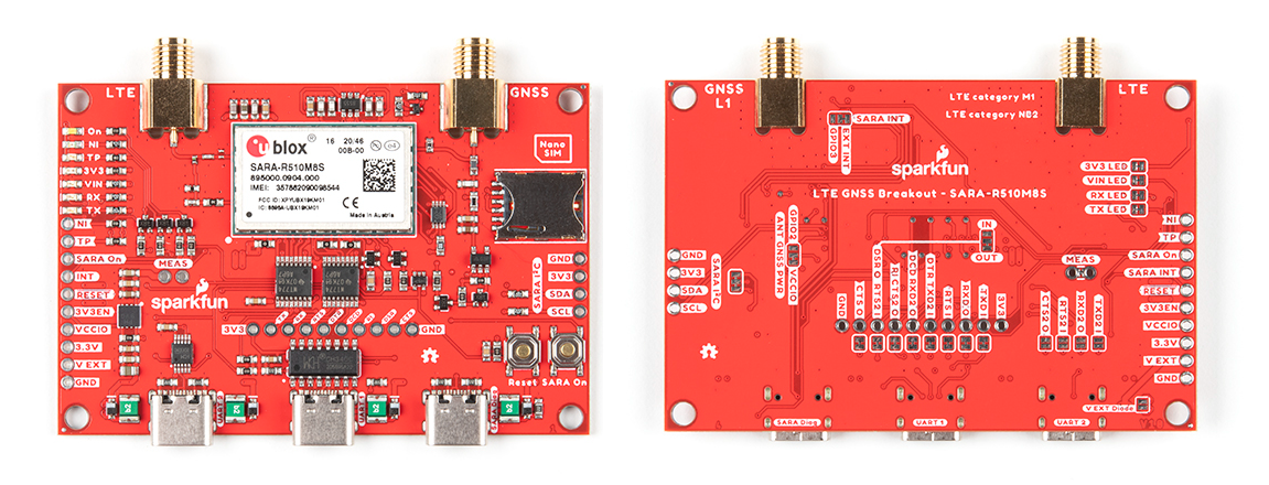 LTE GNSS SARA-R5 Breakout Board - SparkFun | Mouser