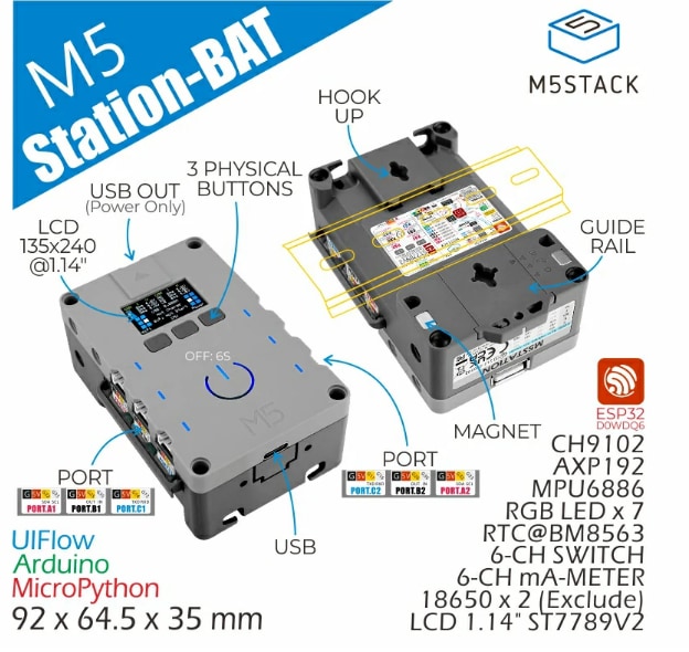 M5Station-485/BAT ESP32 IoT Development Modules - M5Stack | Mouser