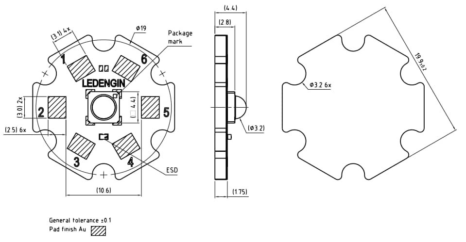 LuxiGen LED ENGIN LZ1-10UBN0 - ams OSRAM | Mouser