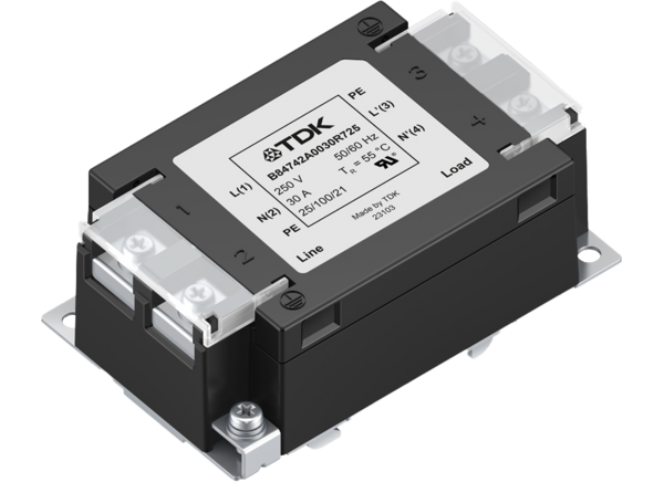 Filtres de lignes électriques sur rail DIN 2 lignes B84742A - EPCOS ...