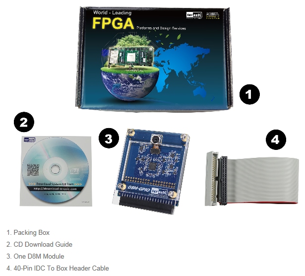 D8M-GPIO Digital Camera Package - Terasic | Mouser France